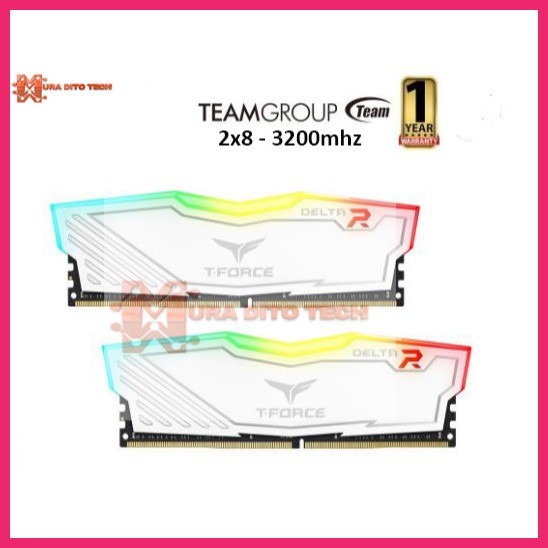 ∆ T-force Delta 16Gb 32Gb 3200Mhz / 3600Mhz Black White Tforce RGB DDR4 ...