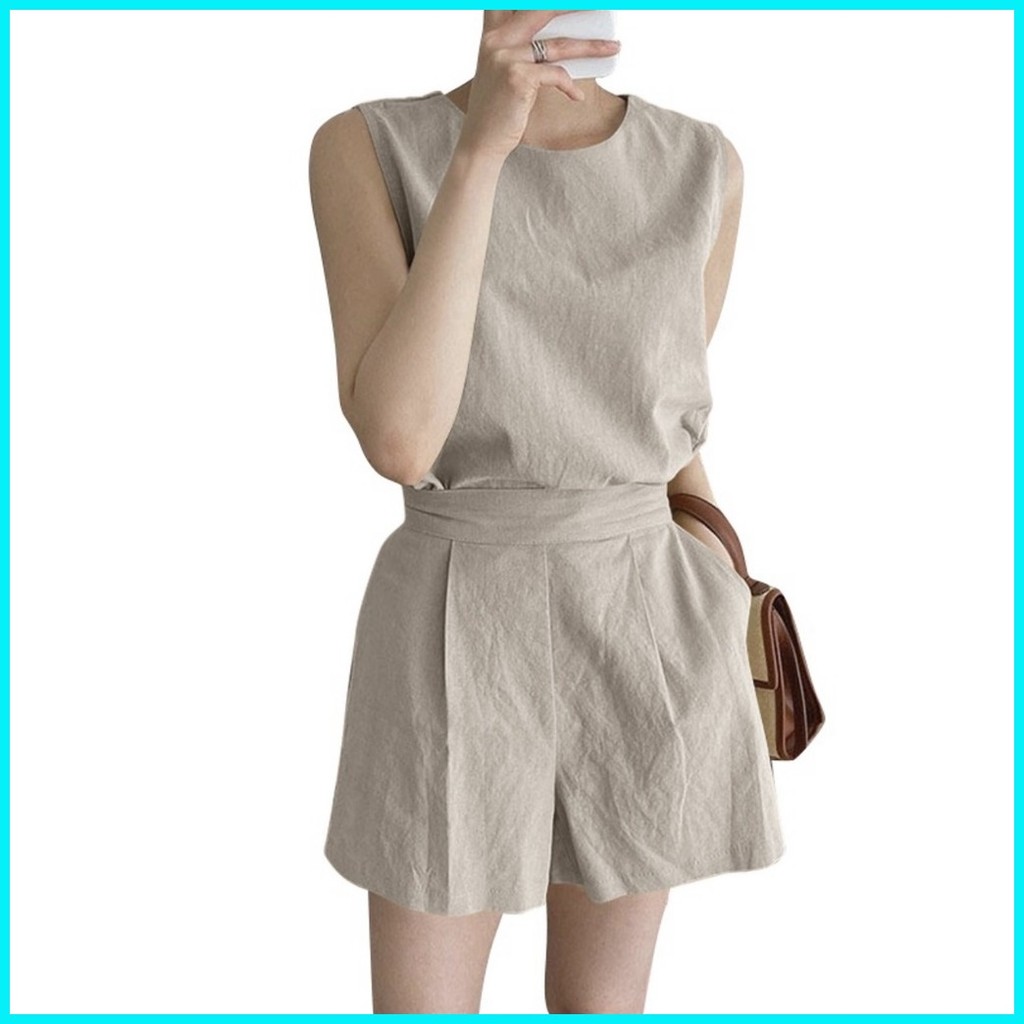 A3088 Miss M Fashion Single Button Top & Side Pocket Back Garter Shorts ...