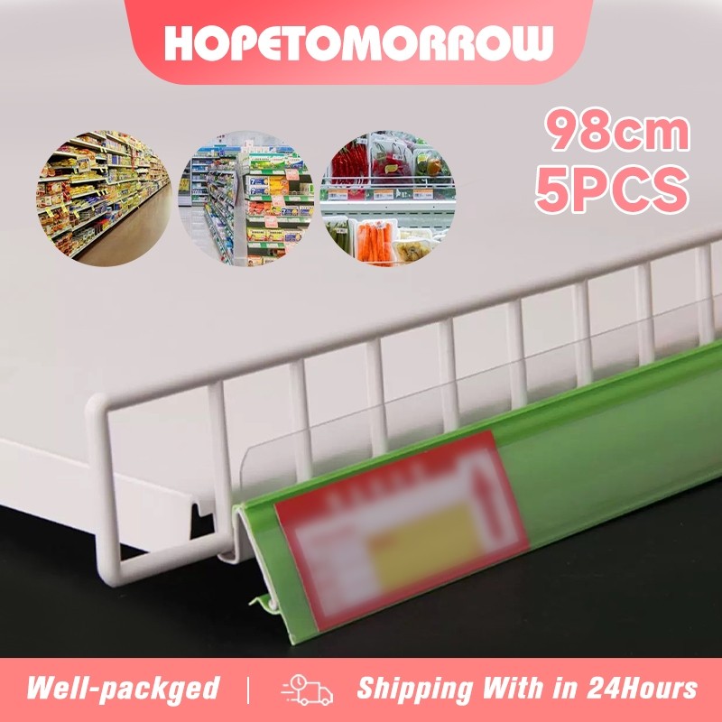 5pcs Shelf Divider Front Fence White 98cm Shelf Retail Gondola Shelf ...