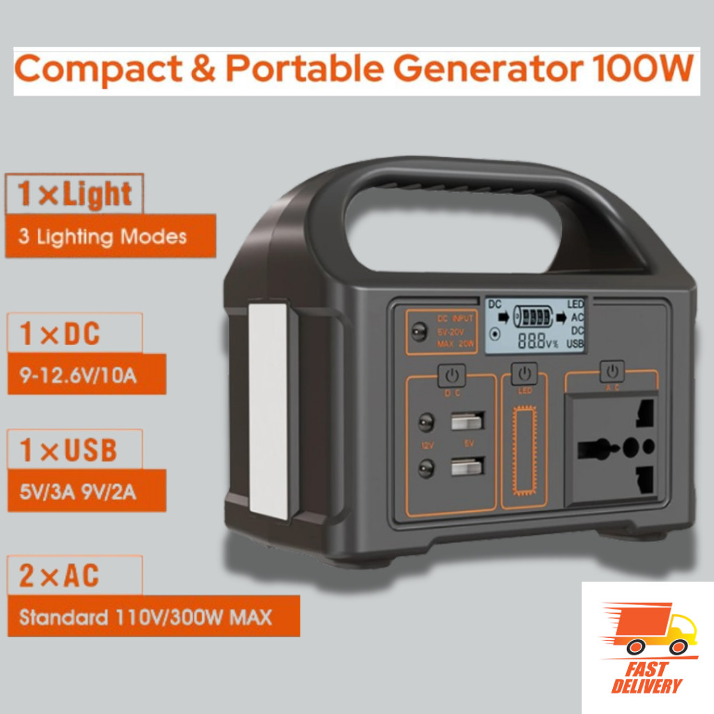 Portable Power Station 100W/150W/200W/300W Portable Powerbank Solar ...
