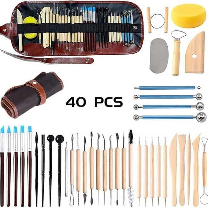 Clay DIY Sculpture Knife Dot Drill Pen Creasing Pen B78 40-Piece ...