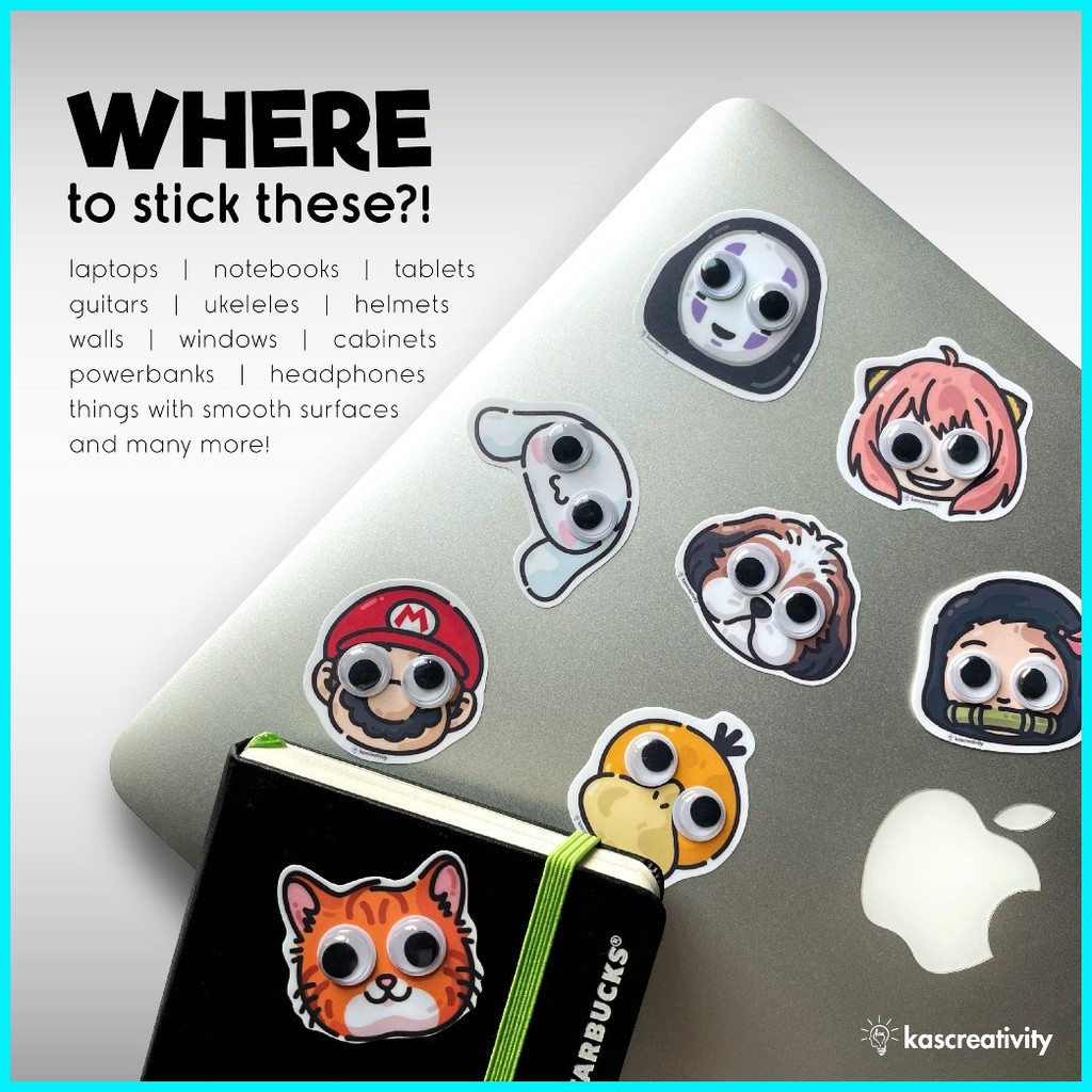 Googly-Eyed Stickers by kascreativity Googly Eyes Moving Eyes | Shopee ...