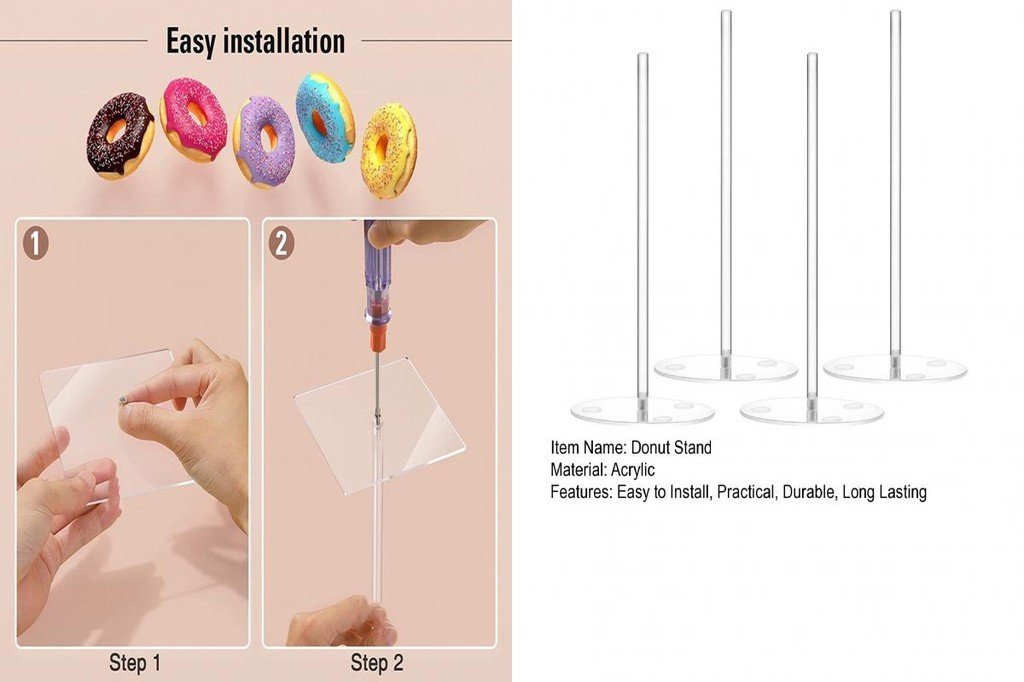 Shapxp Quick Assembly Donut Stand Donut Display Stand Clear Acrylic ...