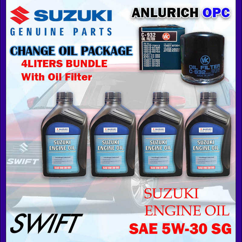 GENUINE SUZUKI ENGINE OIL 5W30 Para Sa Suzuki Swift (4Liters Bundle W ...
