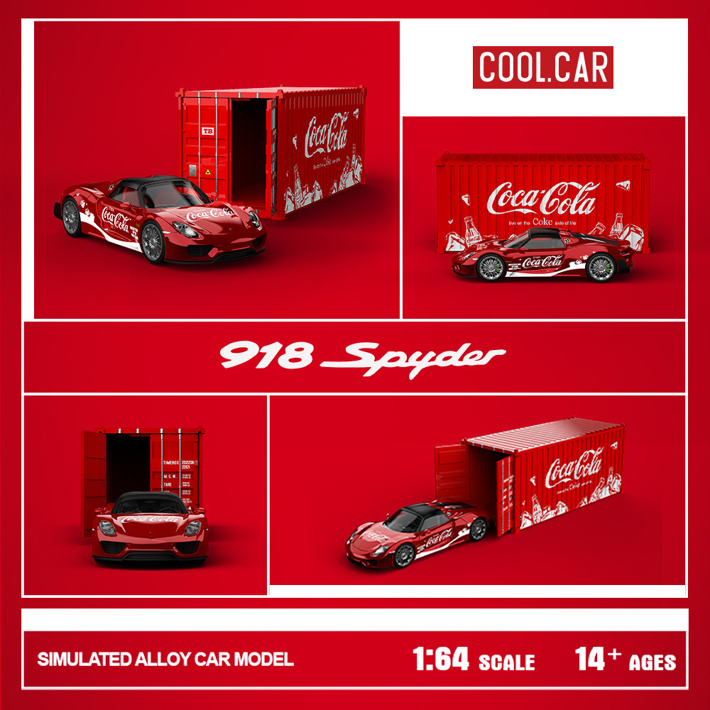 1: 64 Porsche 918 Coca-Cola Container Set Simulation Alloy Car Model ...
