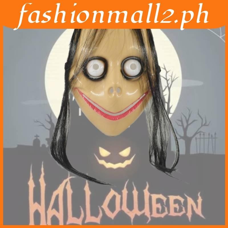 Chilling Hair Long Momo Mask Plastic Horror Icon For Halloween Themed ...