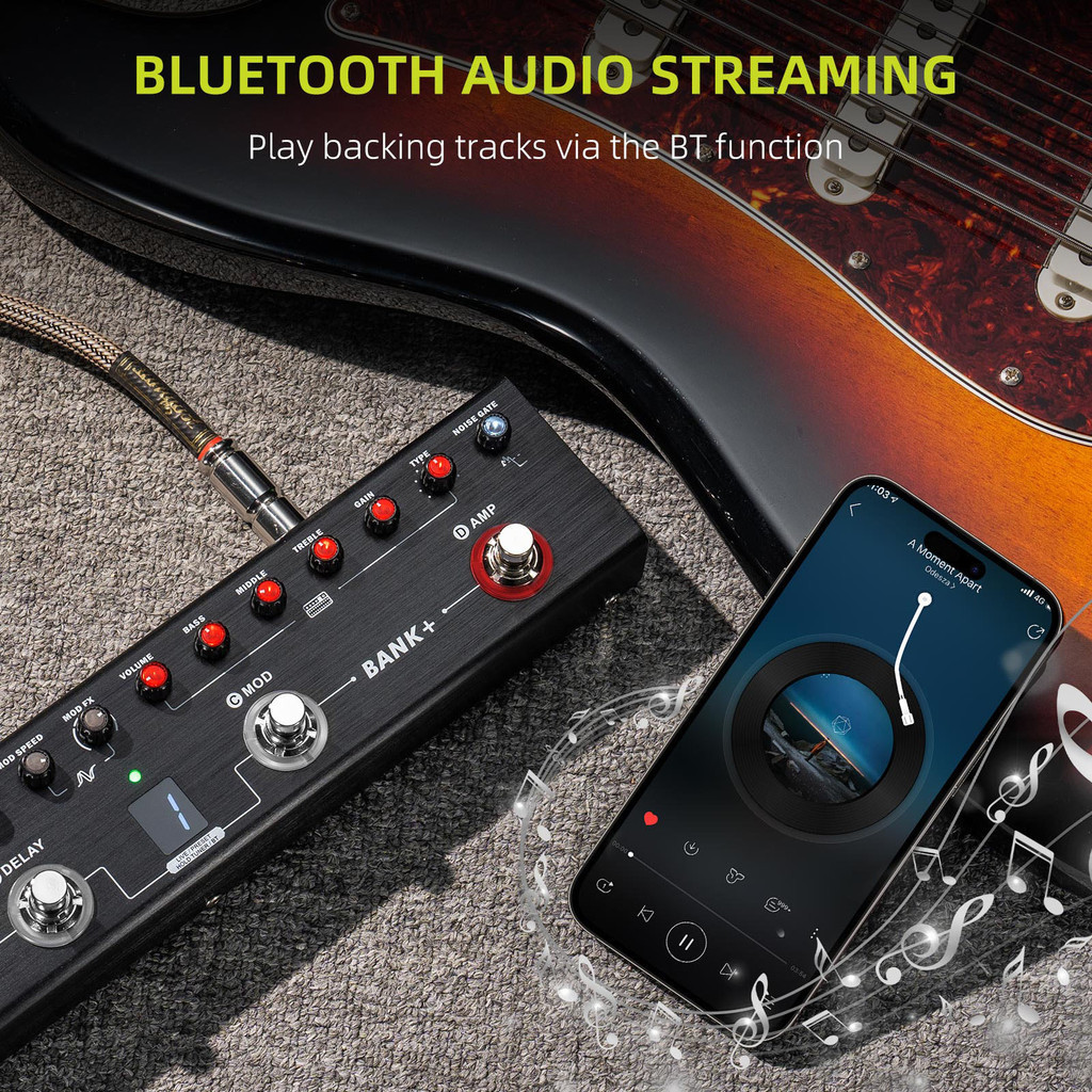 LEKATO Tank-G Multi Effects Guitar Pedal Guitar Effects Pedal with 36 ...