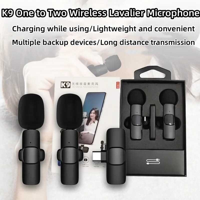 0 k9 Wireless for Phone Lavalier Live Vlogging Microphone | Shopee ...