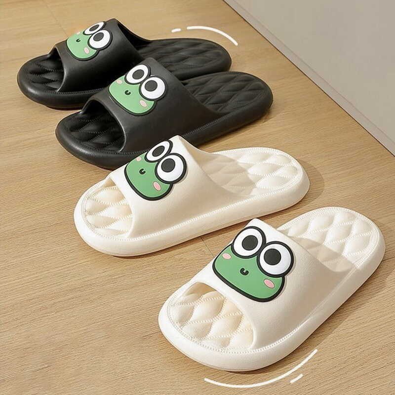 Cartoon Frog Kababaihan Summer House Version Korean Slippers Bathroom ...