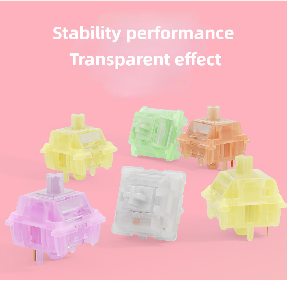 MMD INK Switch 5pin with Light Guide Column Hot Swappable Prelubed MX ...