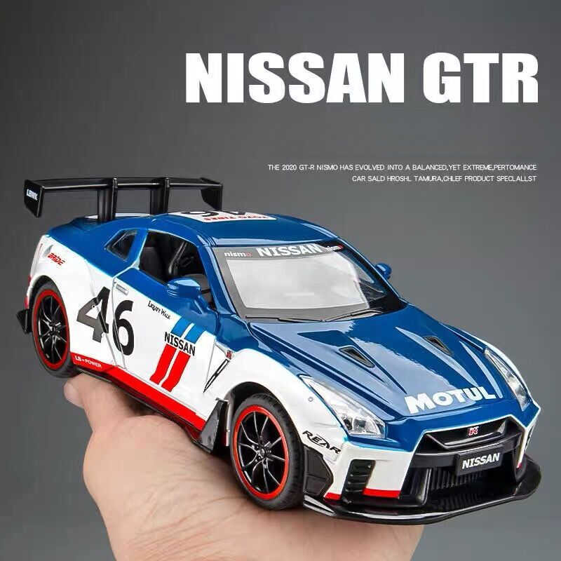 Simulation 。 1/22 Scale Nissan GTR Supercar Model Die Casting Metal ...