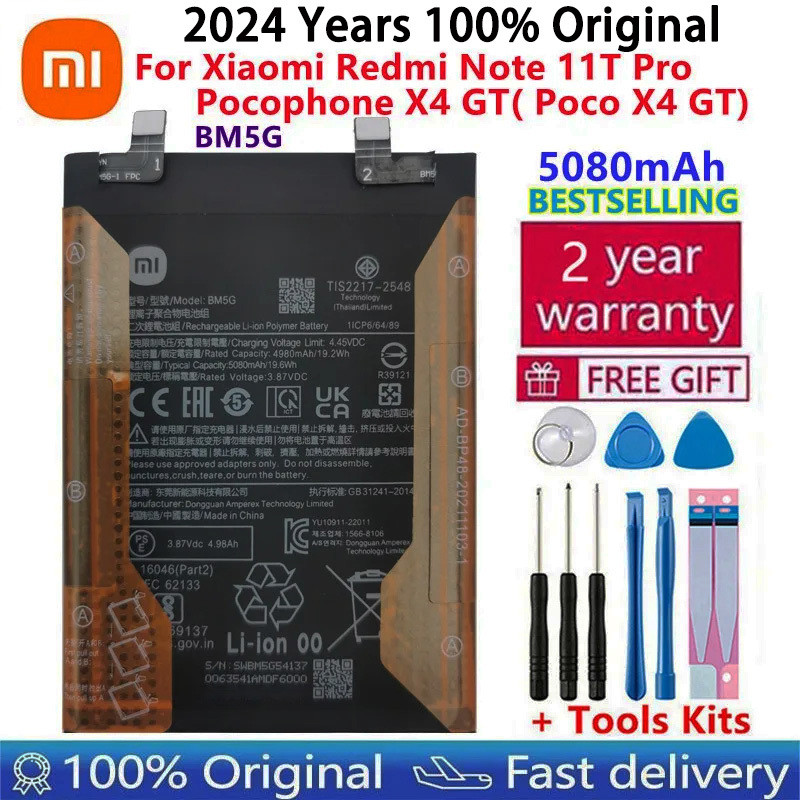2024 Years 100% Original BM5G Battery For Xiaomi Redmi Note 11T Pro ...