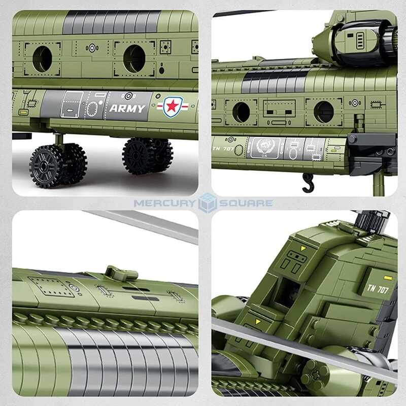 7F Ch-47 Transport Military Fighter Helicopter Chinook Model Bric Army ...