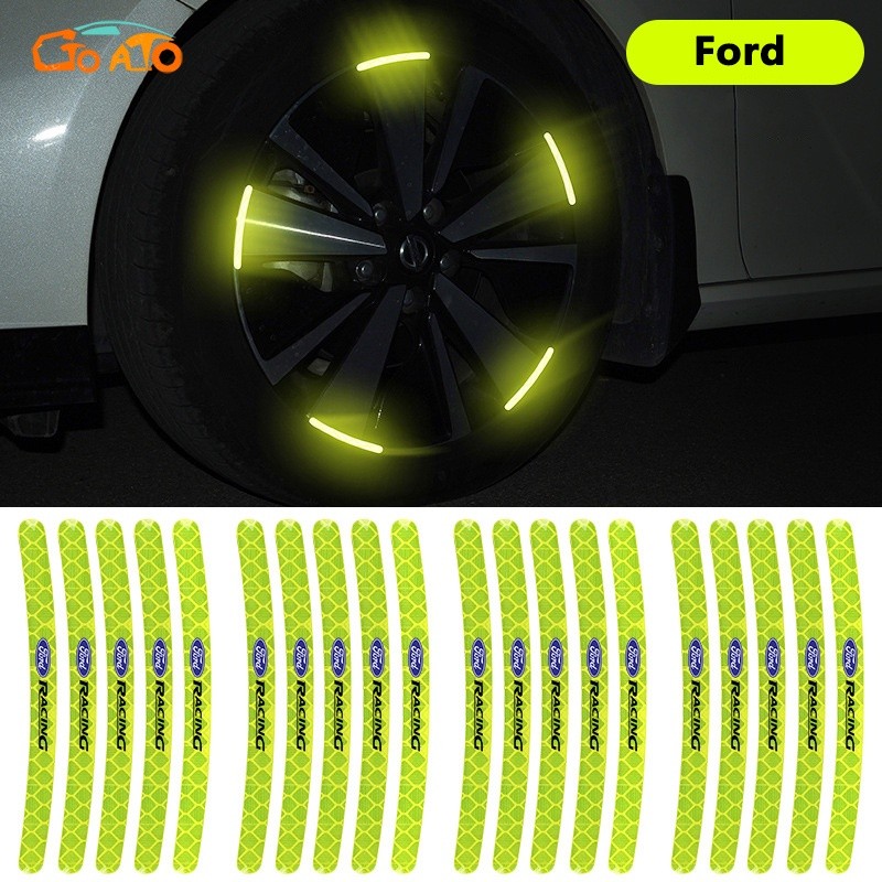 GTIOATO car hub reflective sticker wheel stickers Car stickers for Ford ...