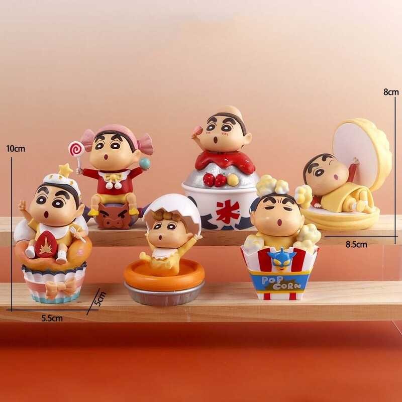 Fang2 Anime Crayon Shin-Chan Dessert Time Model Toys Mini Shinnosuke ...