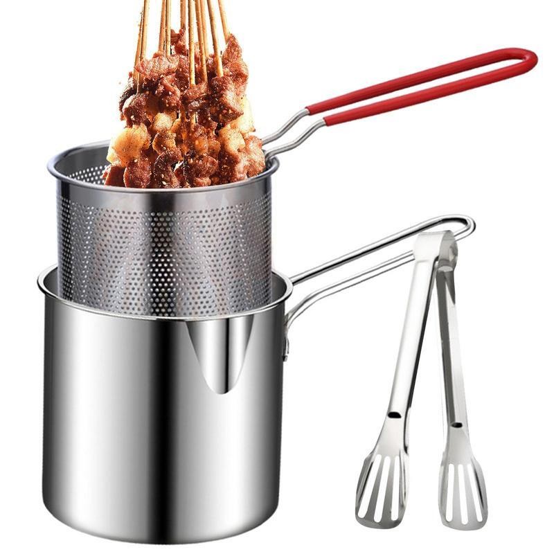 Small Tempura 304 Stainless Steel Fryer Cooking Pot For Frying Legs ...