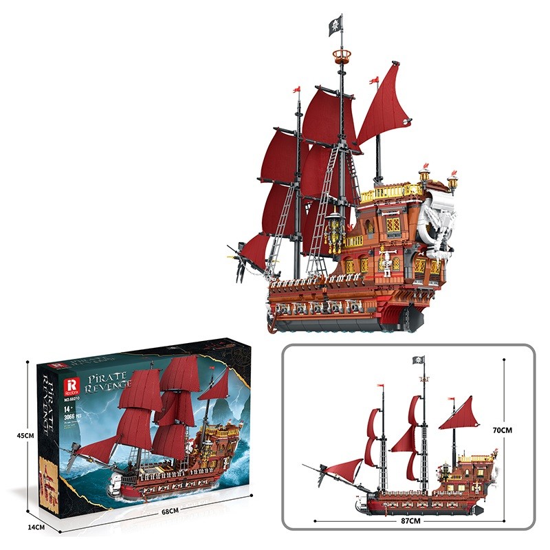 Flying Dutch Pirate Ship(100cm)Building Blocks 5865 Pcs Reobrix Ship ...