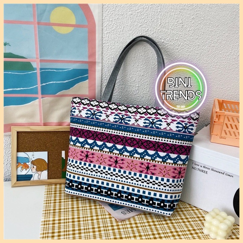 ⌘ ™ Printed Canvas Tote Bag Shoulder Bag w/ Zipper, Inner Lining ...