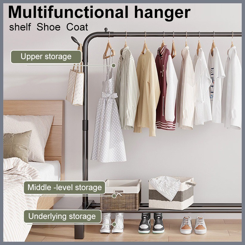 Floor Standing Sampayan Clothes Rack Stand Double Rod Clothing Rack ...