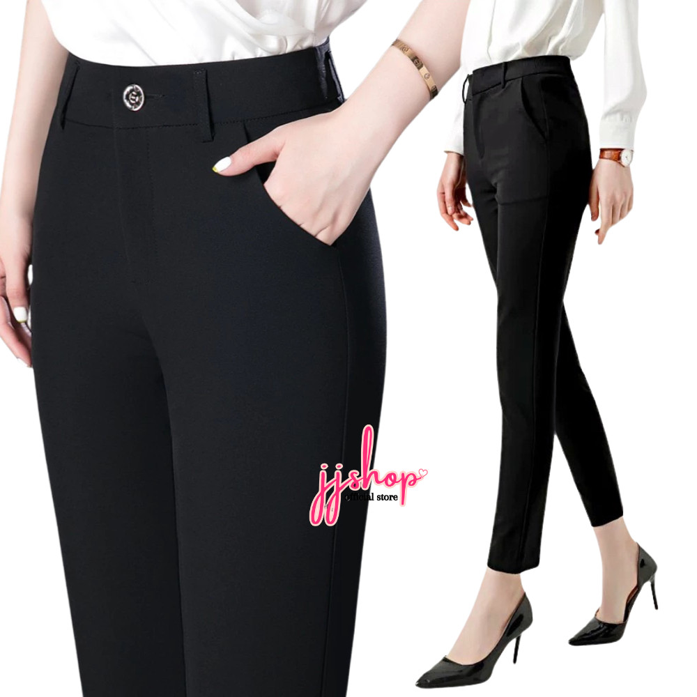 Black Slacks Pants for Women Officewear Formal Pants Formal Stretchable ...