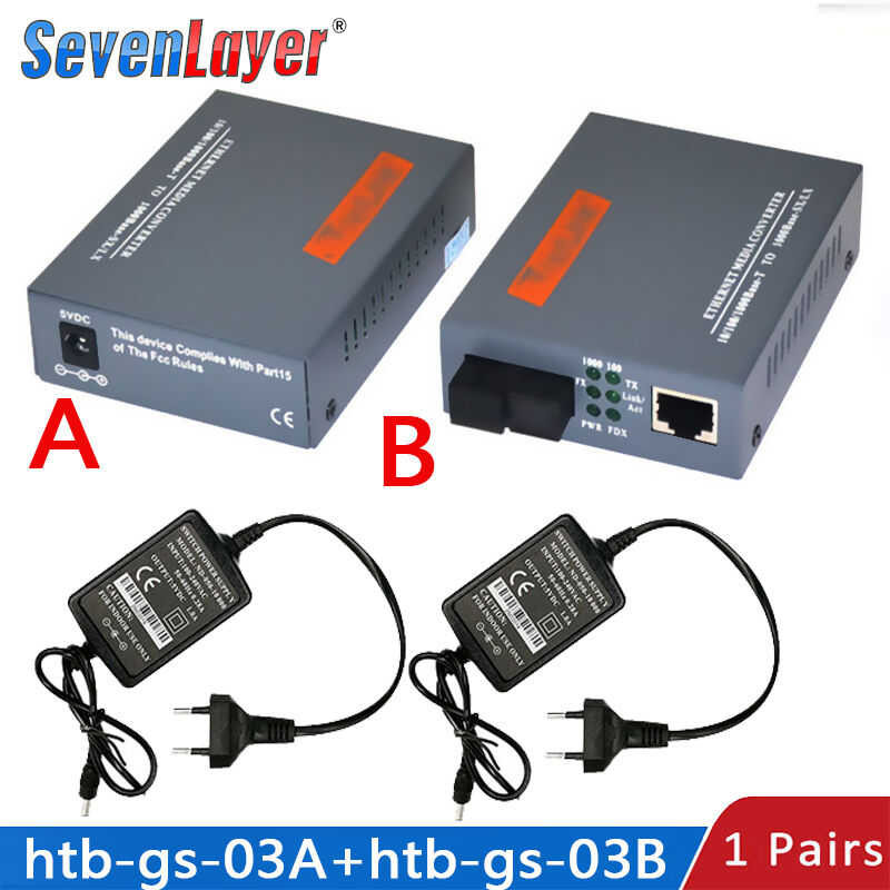 Media Converter Htb-Gs-03 Fiber Optical Single Mode Netlink SC Port 10 ...