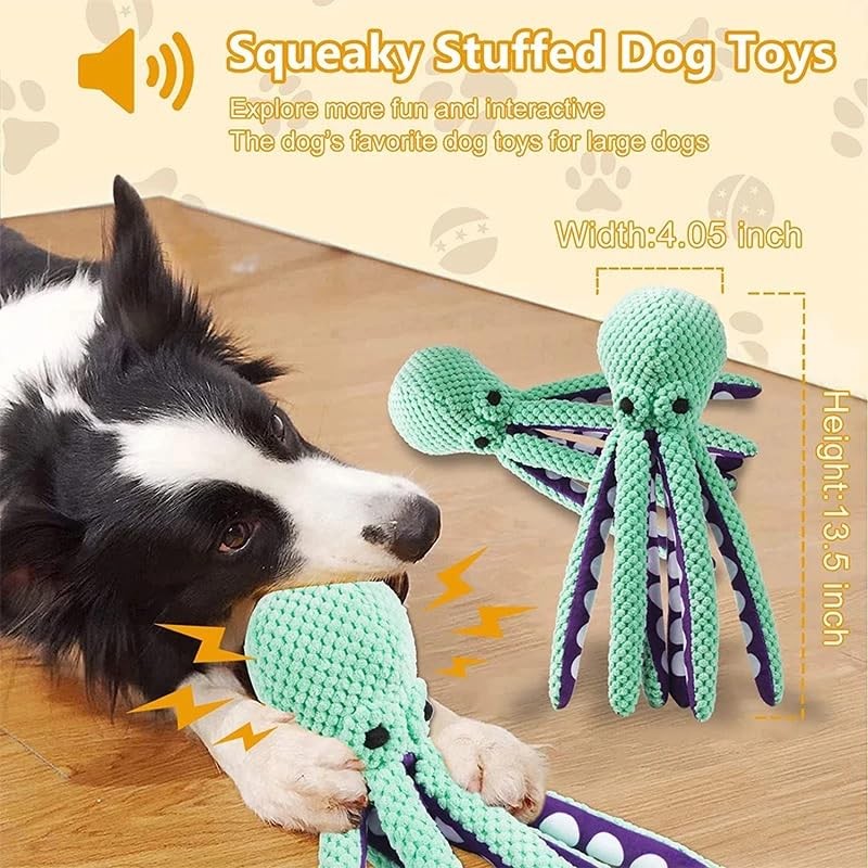 Dog Octopus Plush Toy Voice Interactive Relieve Boredom Accompany Pets ...