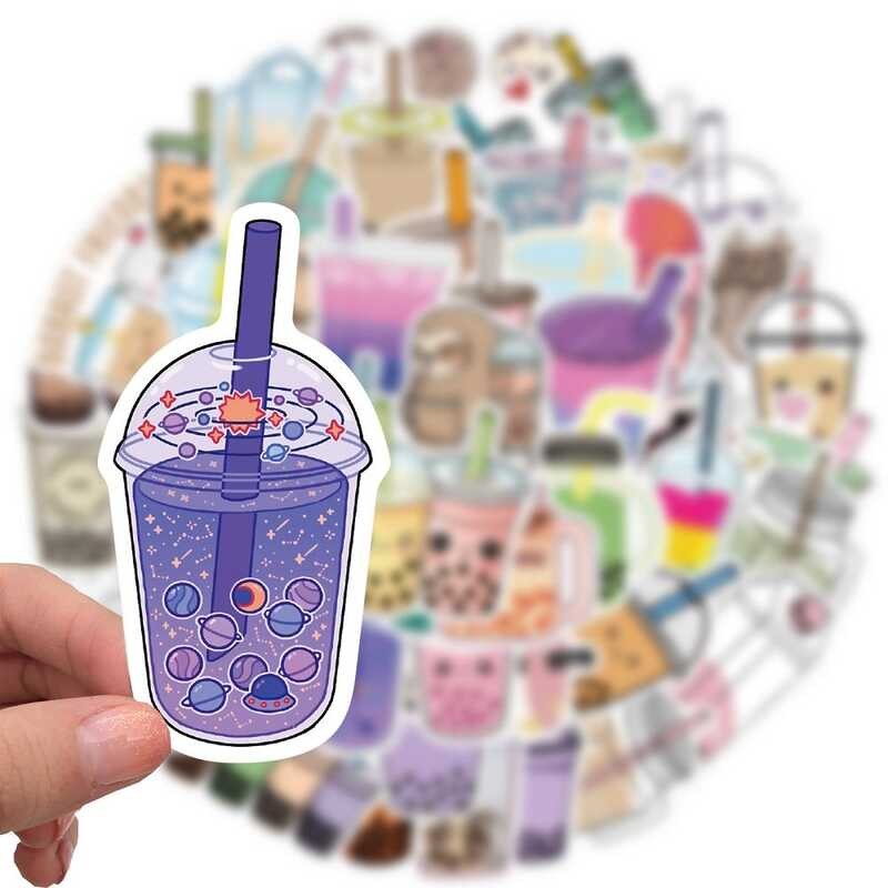 50Pcs No Duplicates I Love Drinking Series Pearl Milk Tea Waterproof ...