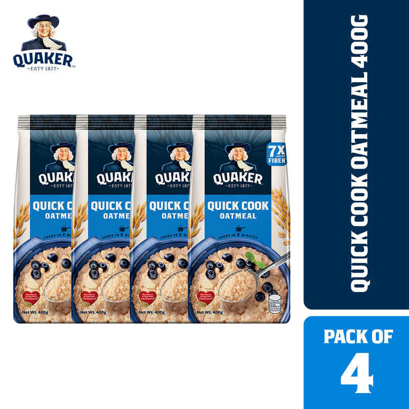 Quaker Quick Cooking Oatmeal 400G - Pack Of 4 93D 3A4 | Shopee Philippines