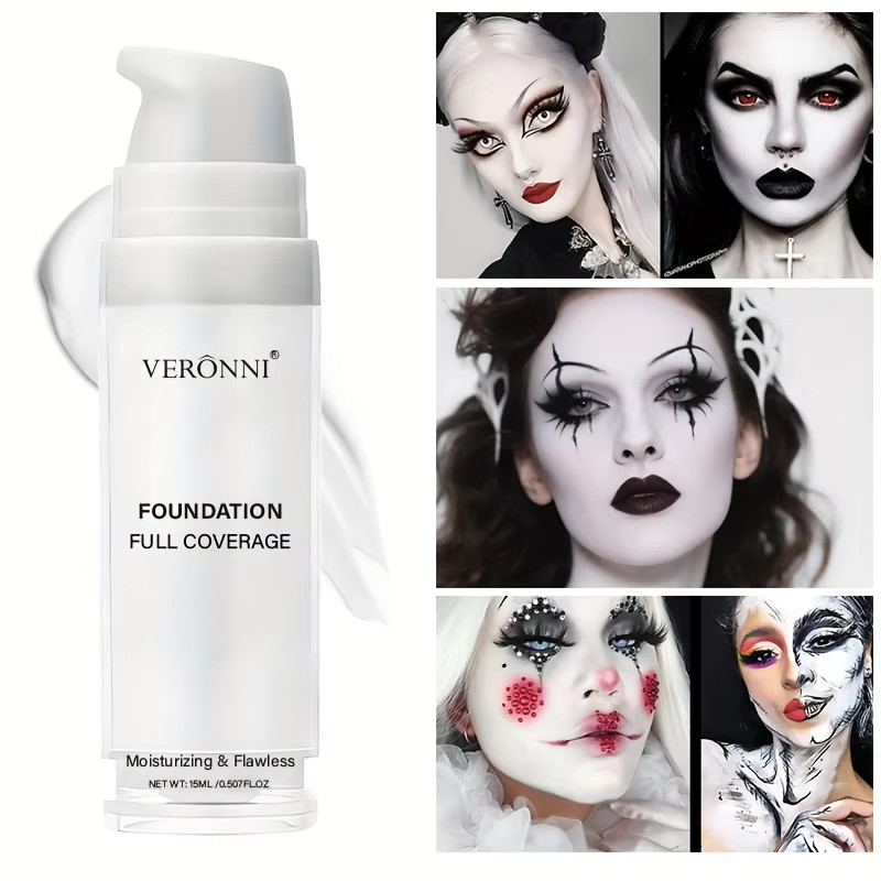 VERONNI Pure White Liquid Foundation for Cosplay stage Makeup Long ...