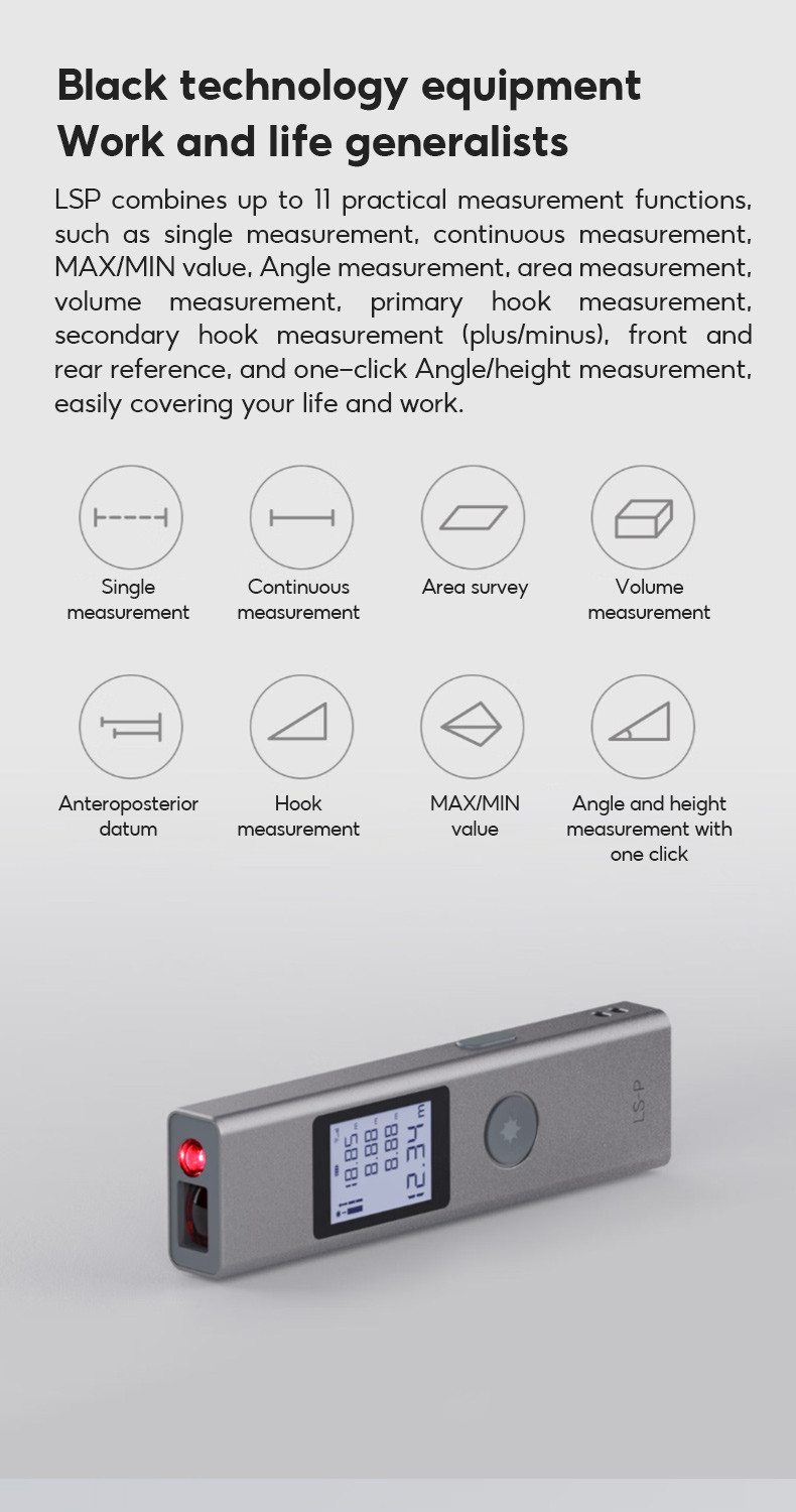 Duka Laser RangeFinder 40m High Precision Measurement Rangefinder Laser ...