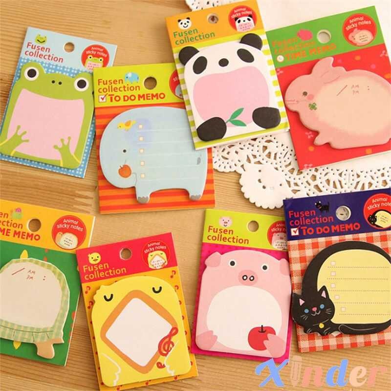Xinder Cute Animal 20 Sheets Note Time Record Sticky Memo Cartoon ...