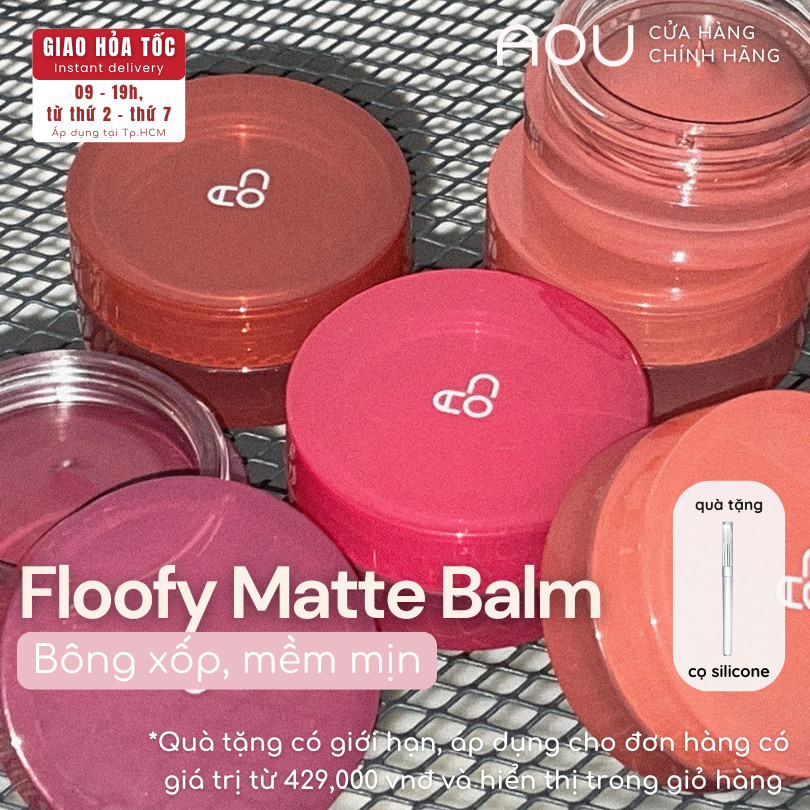 AOU Floofy Matte Balm 4.5g Soft, spongy marsmallow blush lipstick (No ...