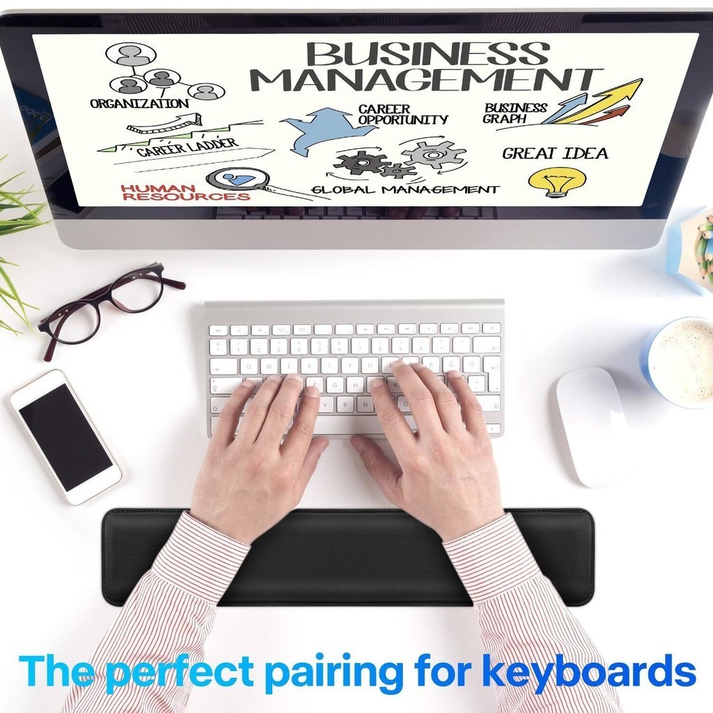 Keyboard Wrist Rest Memory Foam, Easy Typing Pain Relief, Keyboard ...