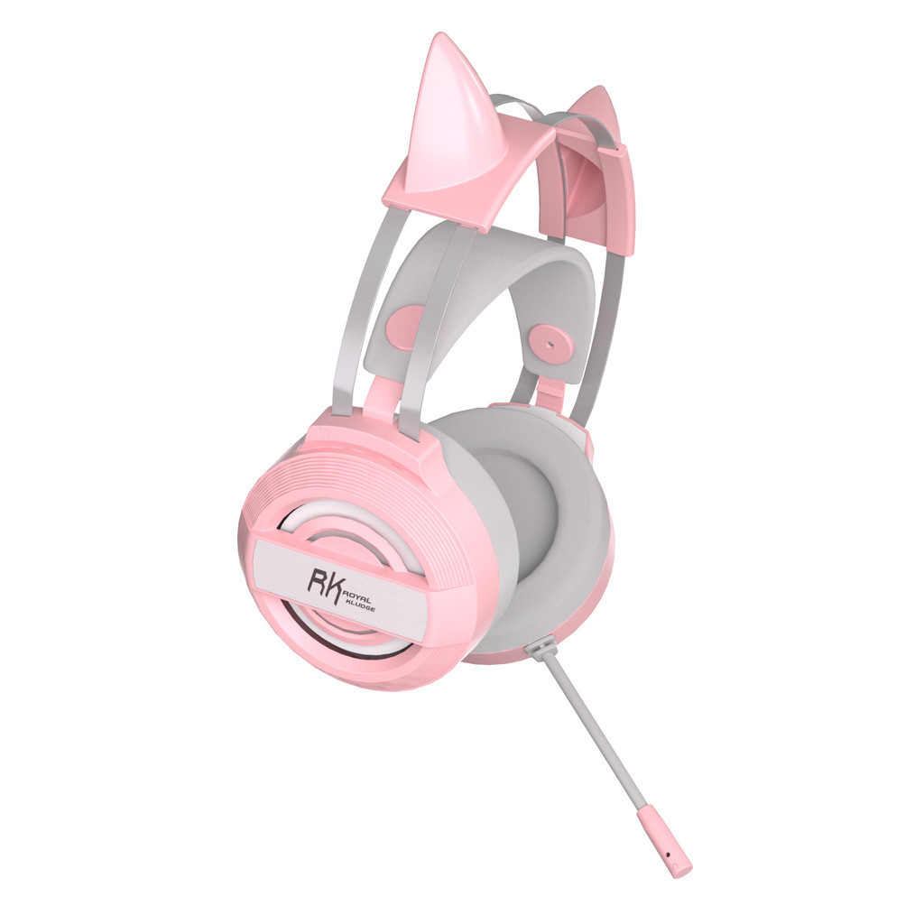 Royal Kludge RK computer cute led rgb wired gamer cat ear gaming ...