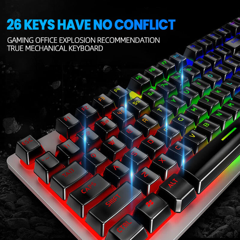 Centrix K-33 Gaming Mechanical Feel Keyboard 104 keys With LED Back ...
