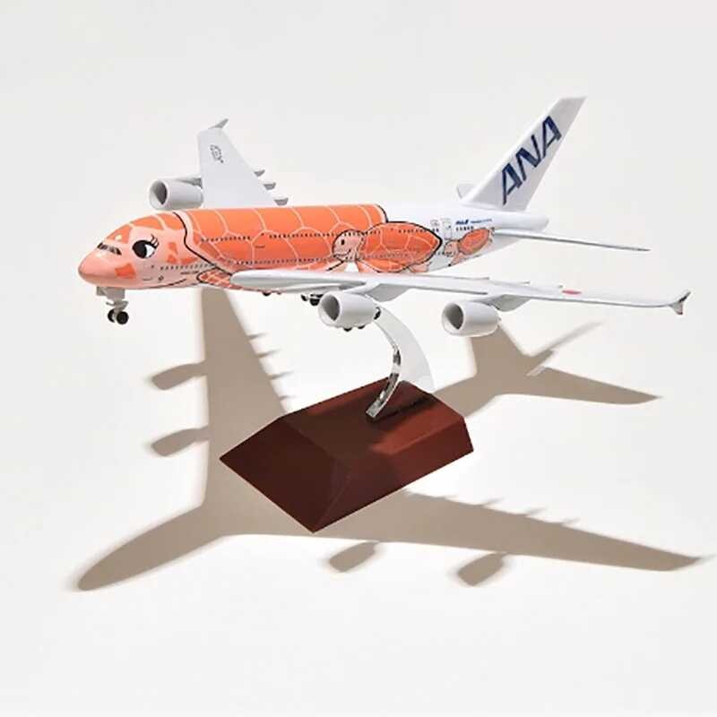 18*20Cm 。 Alloy Metal Air ANA Airbus A380 Cartoon Sea Turtle Airplane ...