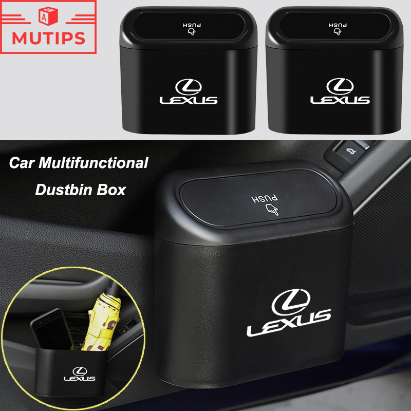 Lexus Car Hanging Dust Trash Box Dustbin Organizer Car Flip Lid Trash ...