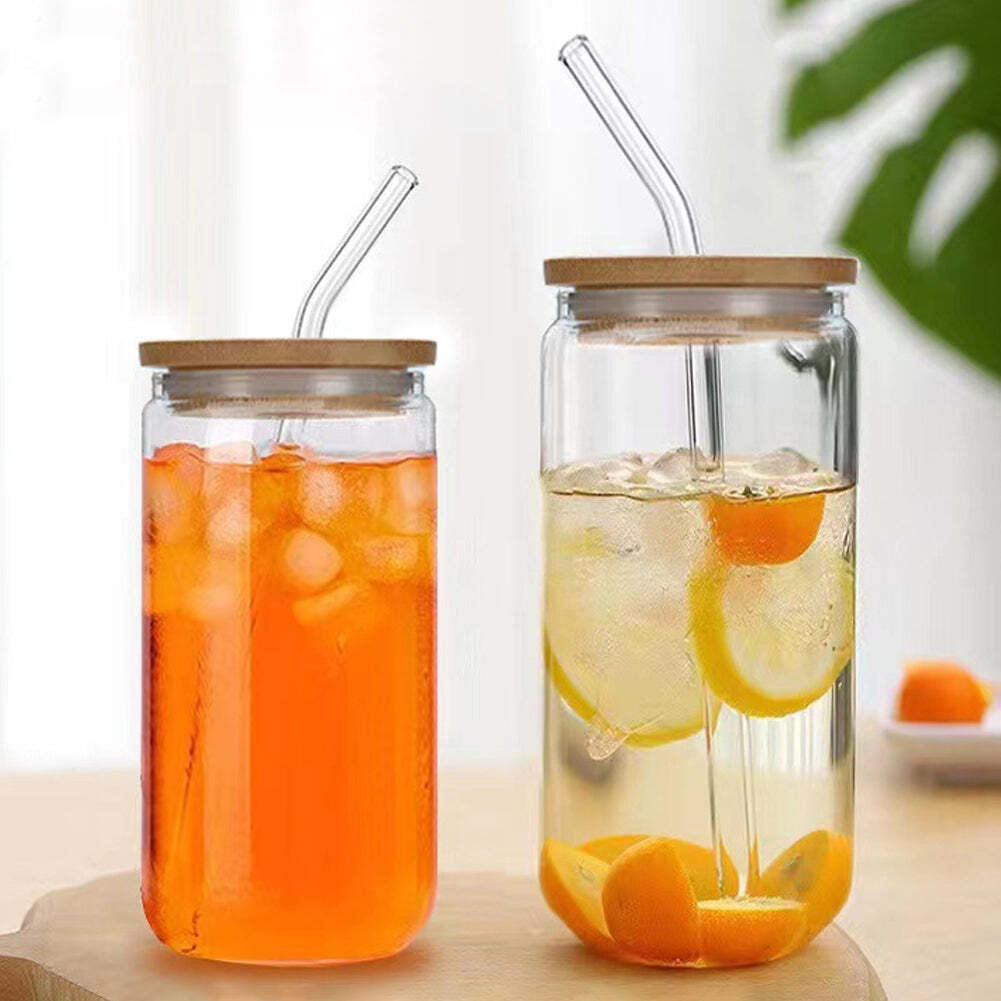350Ml/550Ml With Lid And Straw Transparent Bubble Tea Cup Juice Glass ...