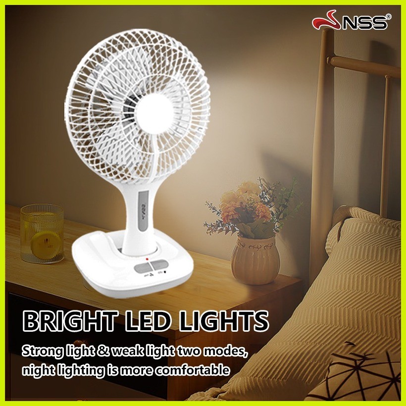 ♒ NSS 6 inch Desk fan and solar panel combination Portable Foldable ...