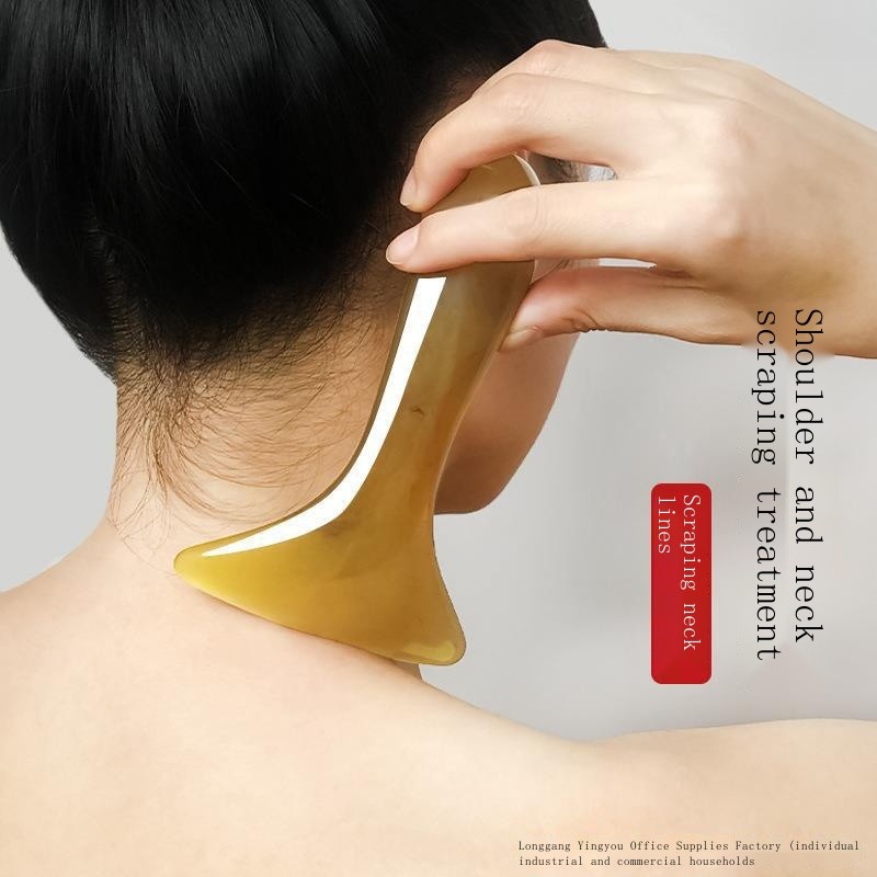 Gua Sha board to scrape neck and neck lines, lymphatic scraping to ...
