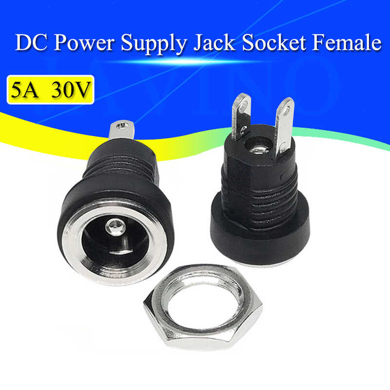 10Pcs 5A 30V For DC Power Supply Jack Socket Female Panel Mount ...