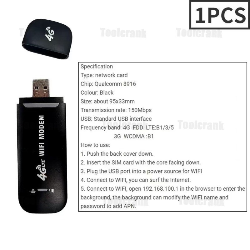 Wireless 4G LTE WiFi Router Modem Universal SIM Card 150Mbps USB Mini ...