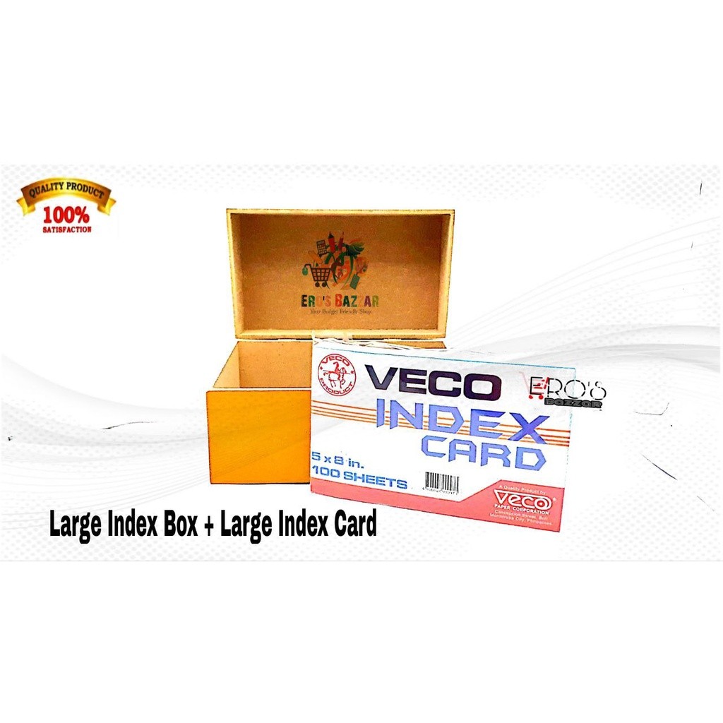 Wooden Index Box w/ Index Card (Large) | Shopee Philippines