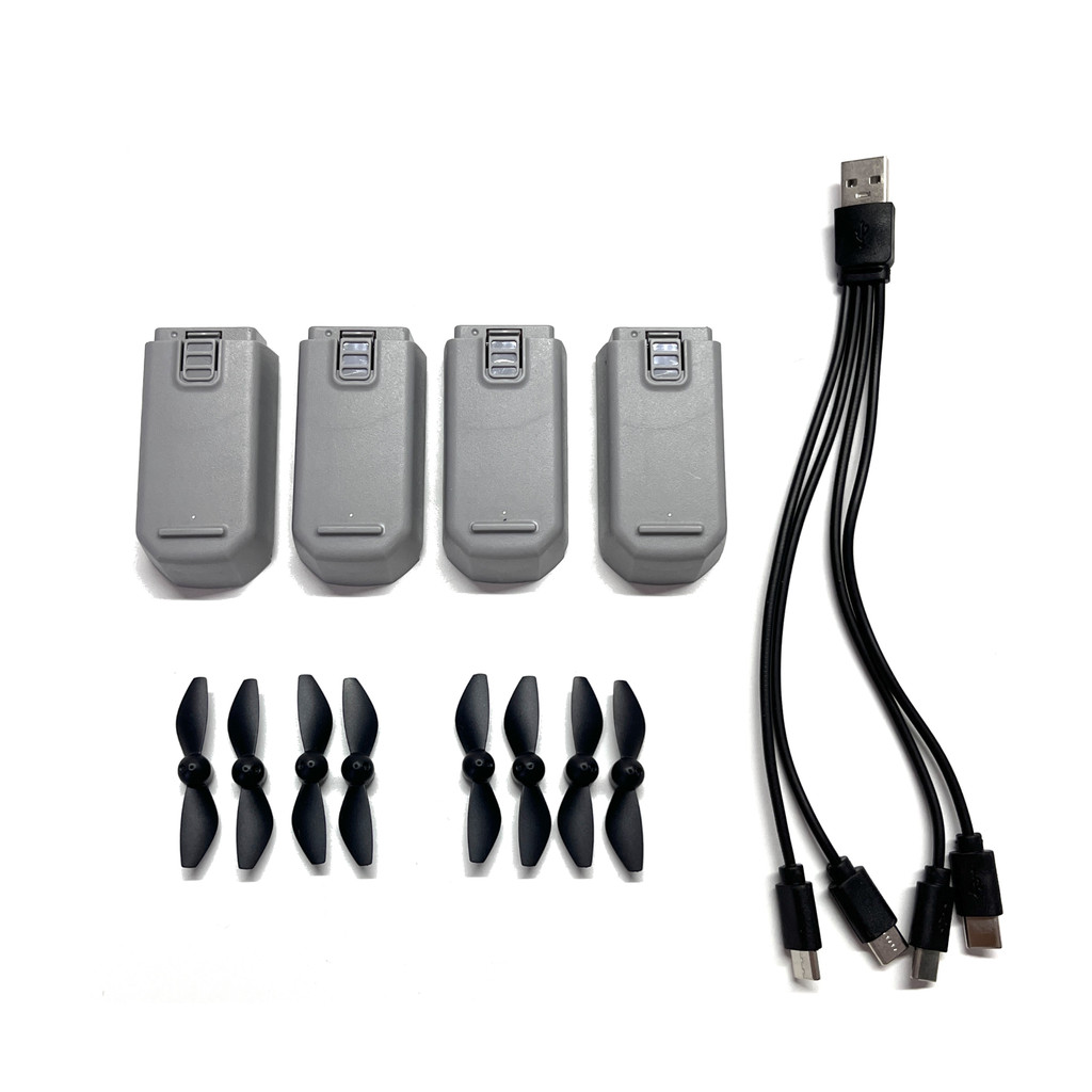 Mini Drone Spare Battery 3.7V 1800mAh with 4in1 USB Charger and ...