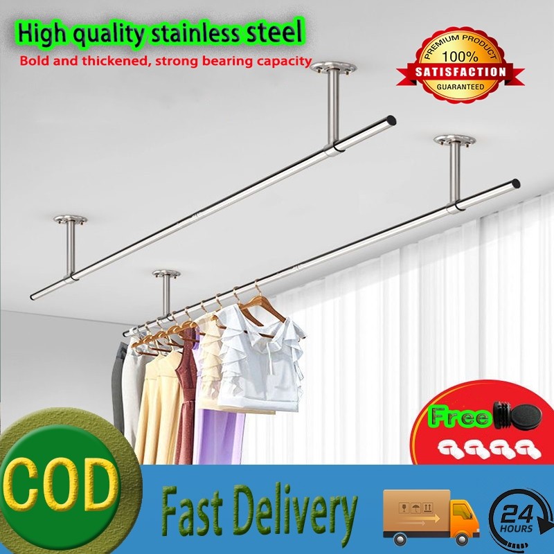 Stainless Steel Clothes Hanger Sabitan Ng Damit Pole Bar Clothes Hanger ...