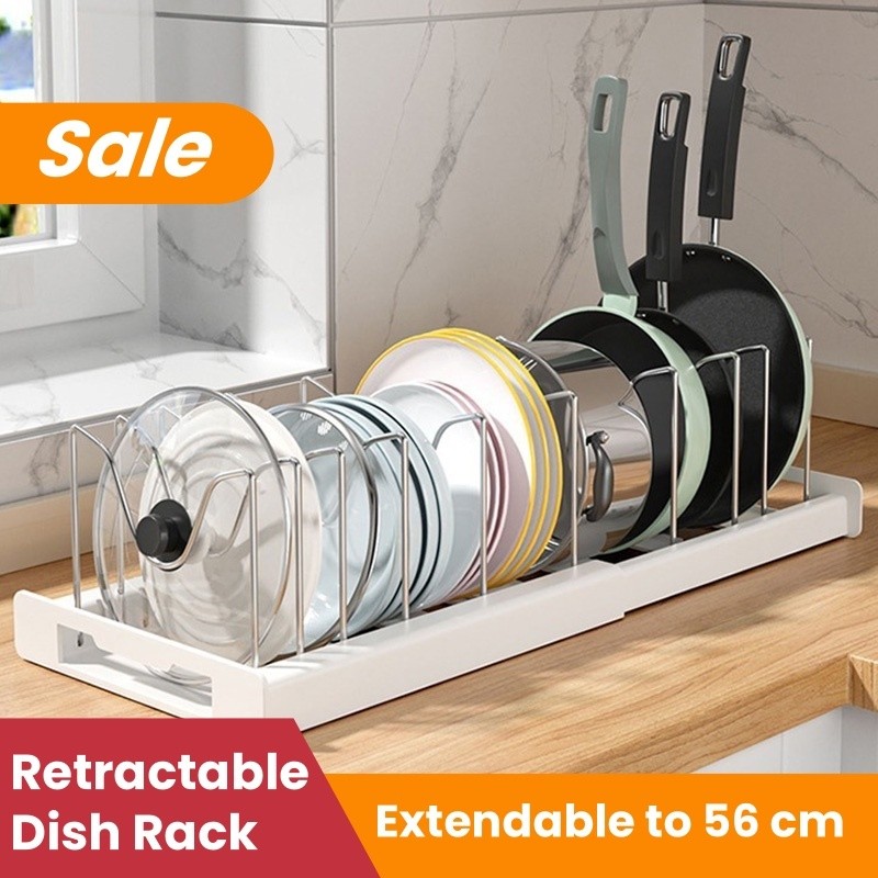 Dish Rack Stable Storage Free Retractable Space-saving Easy Access Pot ...