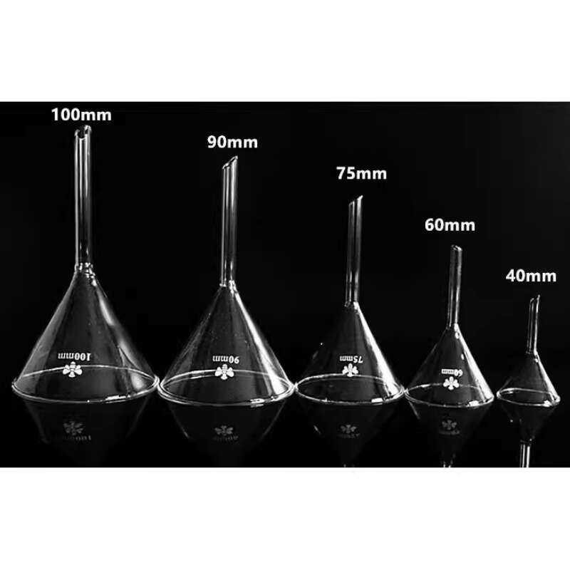 60mm 6cm Glass Triangle Short Neck Thin Laboratory Dispensing Funnel ...
