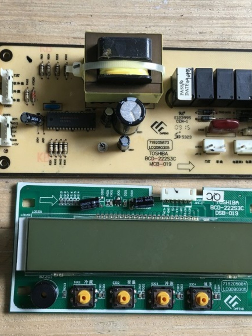 ෆ Original Toshiba Refrigerator Computer Board BCD-222S3C MCB ...