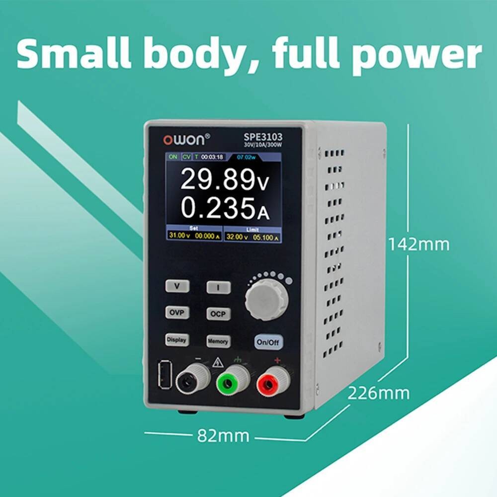 SPE OWON Programmable DC Power ply 300W 30V/10A 60V/10A 2.8" LCD 10mV ...