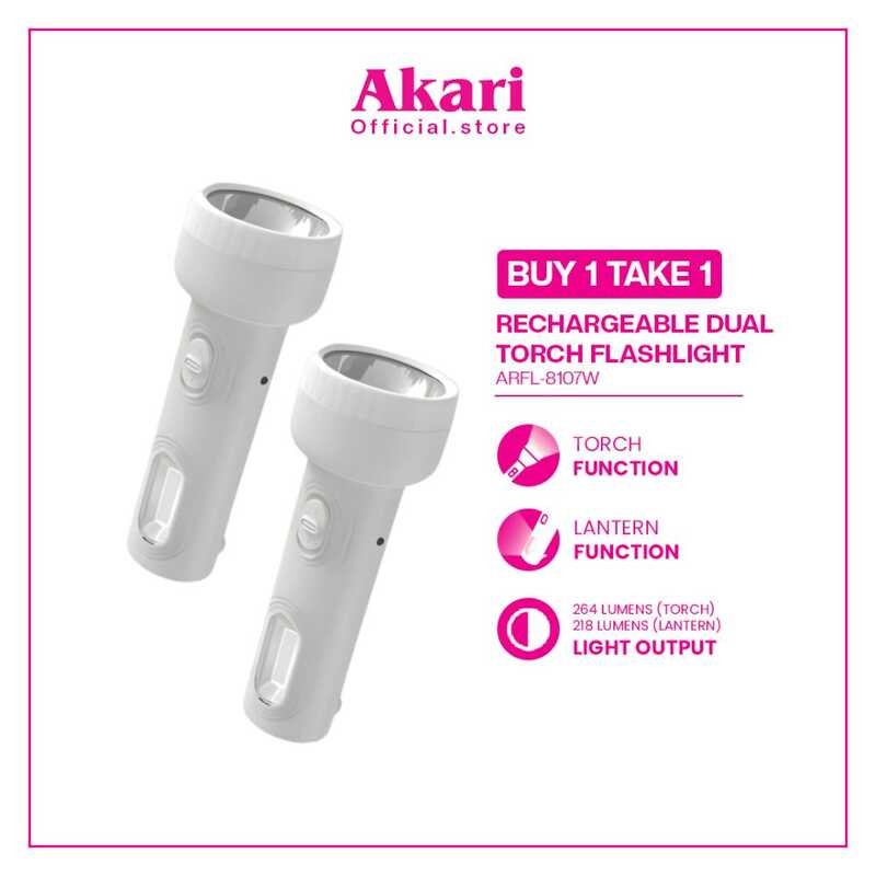 Akari Rechargeable Dual Torch Flashlight (Arfl-8107) Cyt 3C3 | Shopee ...